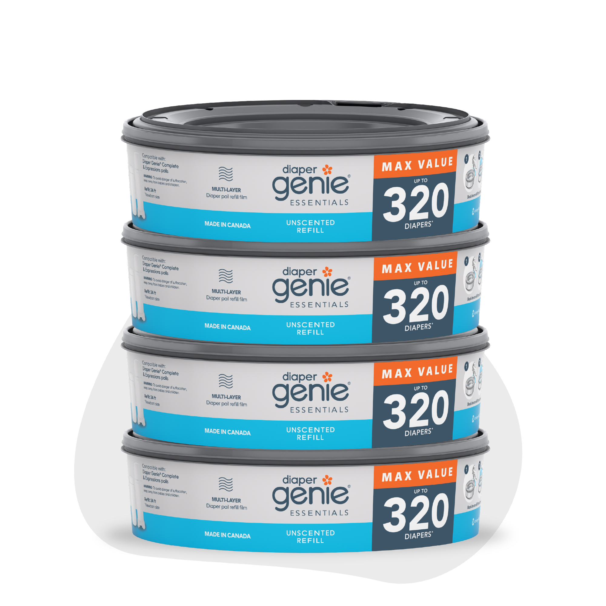 Diaper Genie Essentials Round Refill Diapergenie Diaper Genie Essentials Round Refill Diapergenie